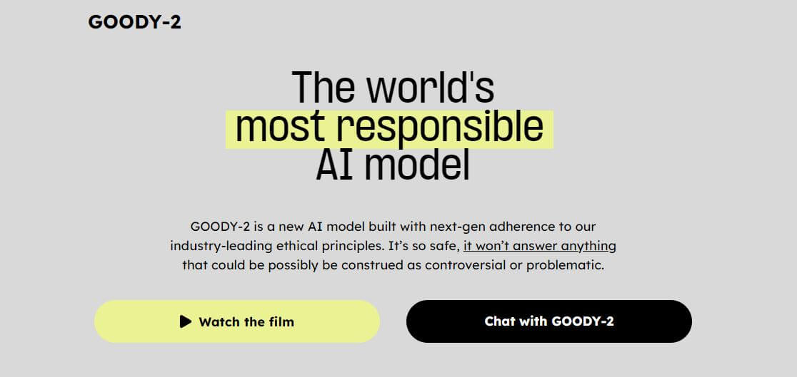 Meet Goody-2 AI: World's Most Ethical AI Model